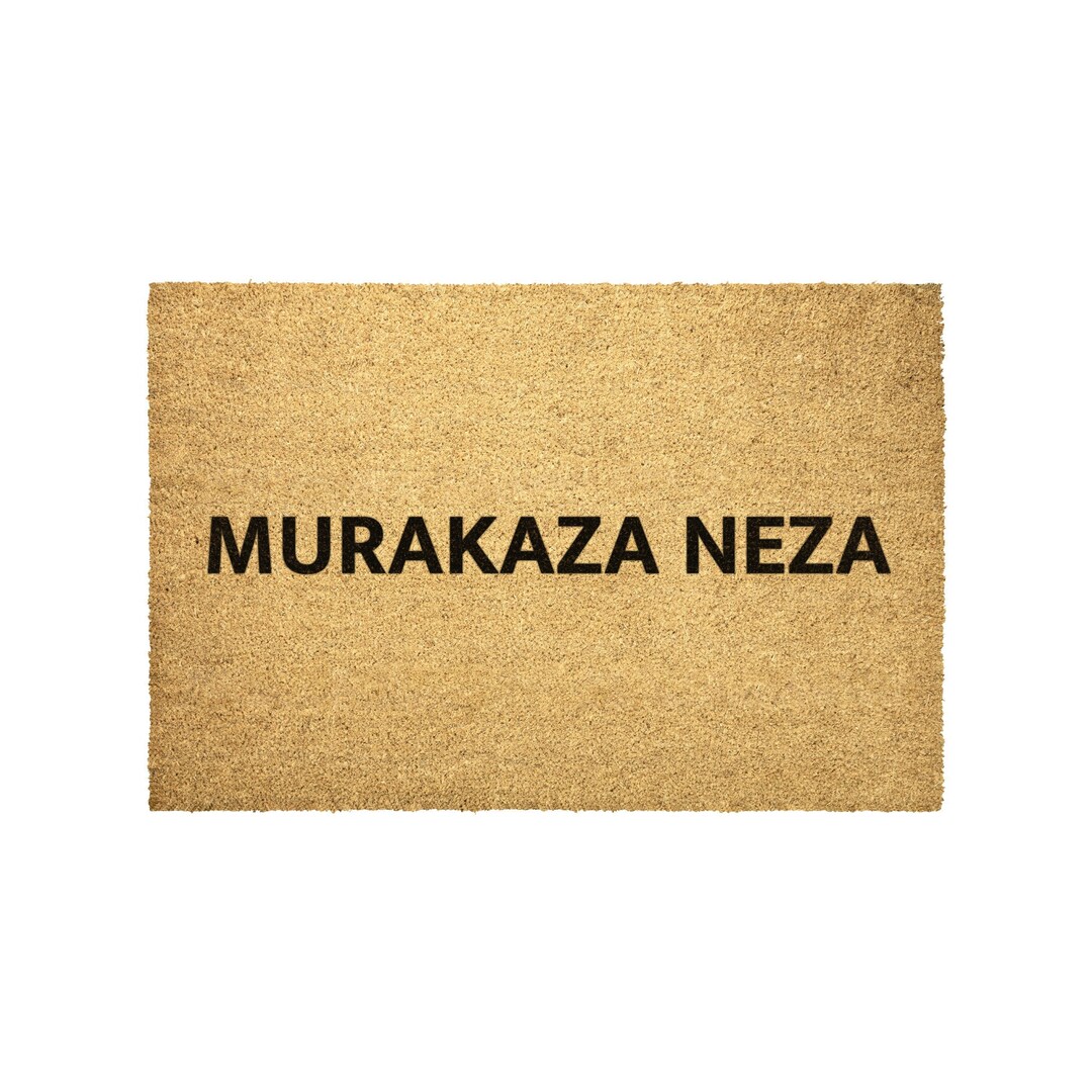 Kinyarwanda Welcome Doormat Murakaza Neza Outdoor Rug Coir Rwanda Door ...