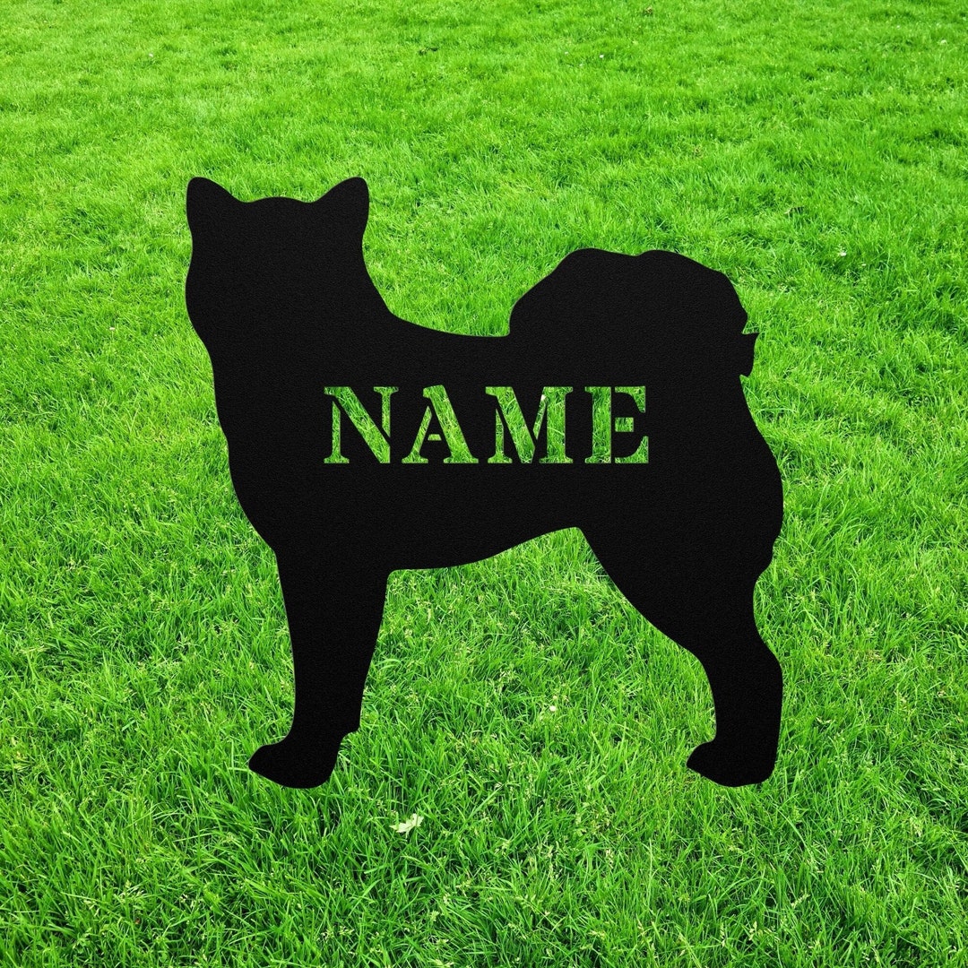 Shiba Inu Yard Statue Stake Shiba Inu Memorial Wind Chime Outdoor ...