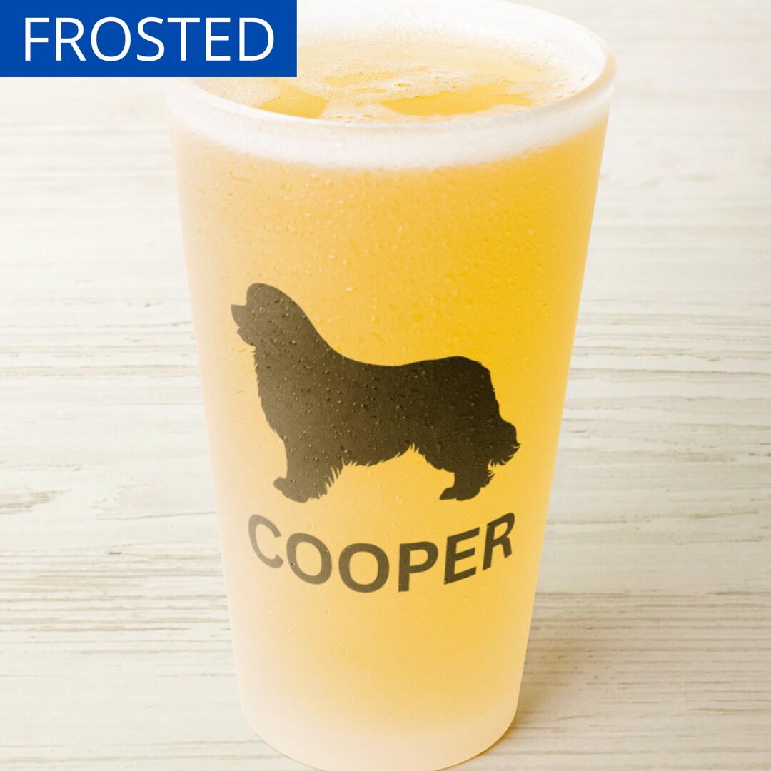 Newfoundland Dog Pint Glass Frosted Beer Glass Newfie Dad Fathers Day ...
