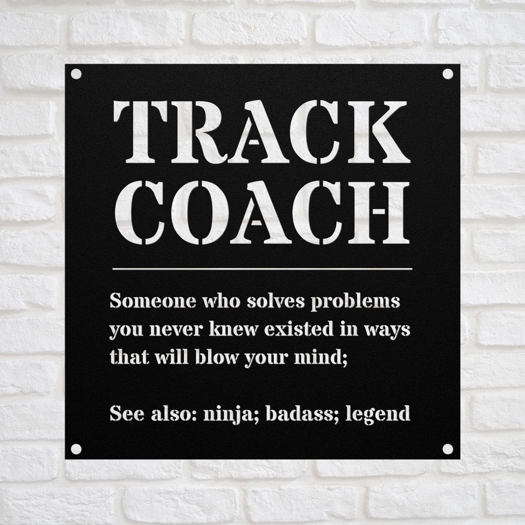 Track and Field Coach Funny Gift Metal Sign for Women and Men, for ...