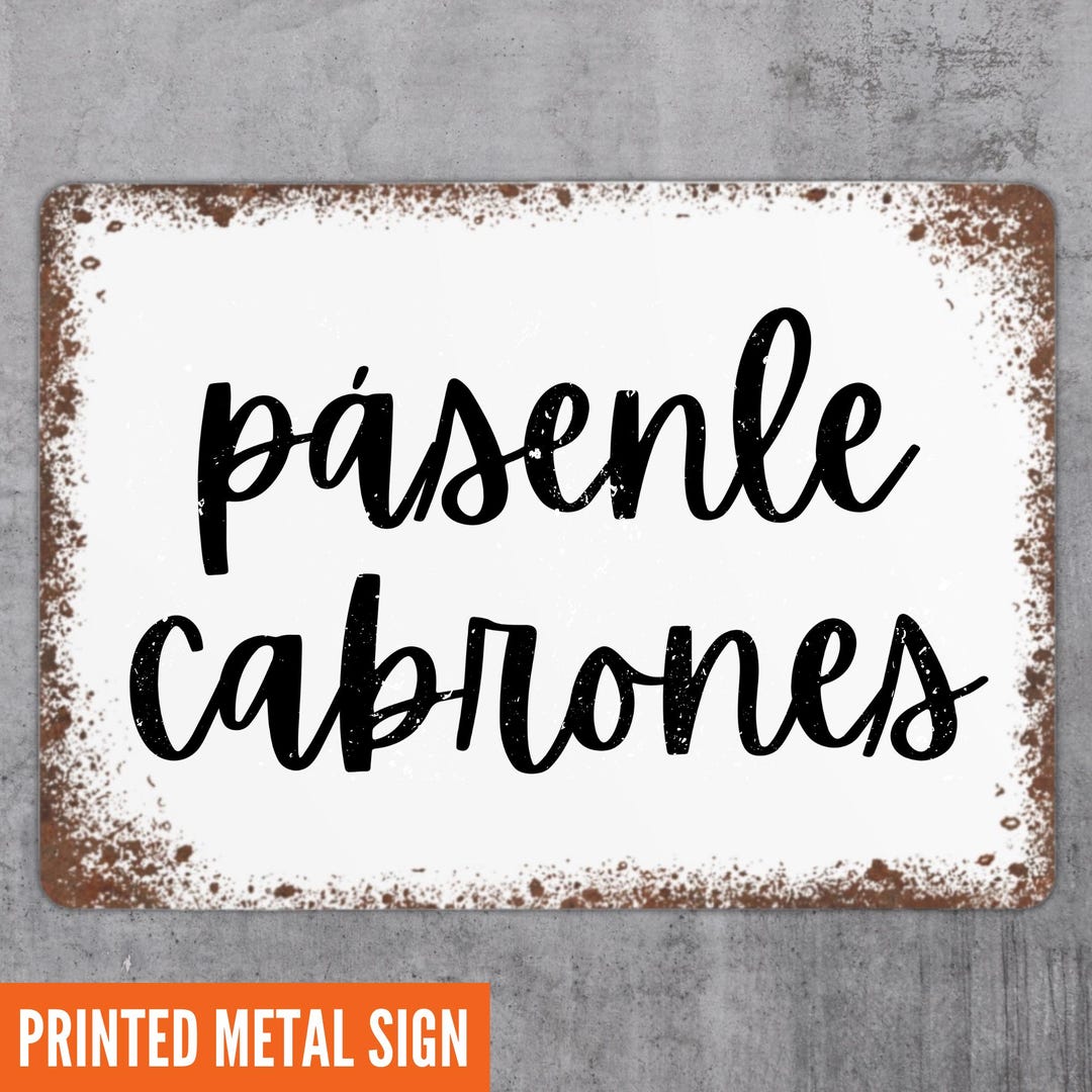 Pasenle Cabrones Metal Sign Plaque Front Door Wreath Front Door Decor ...