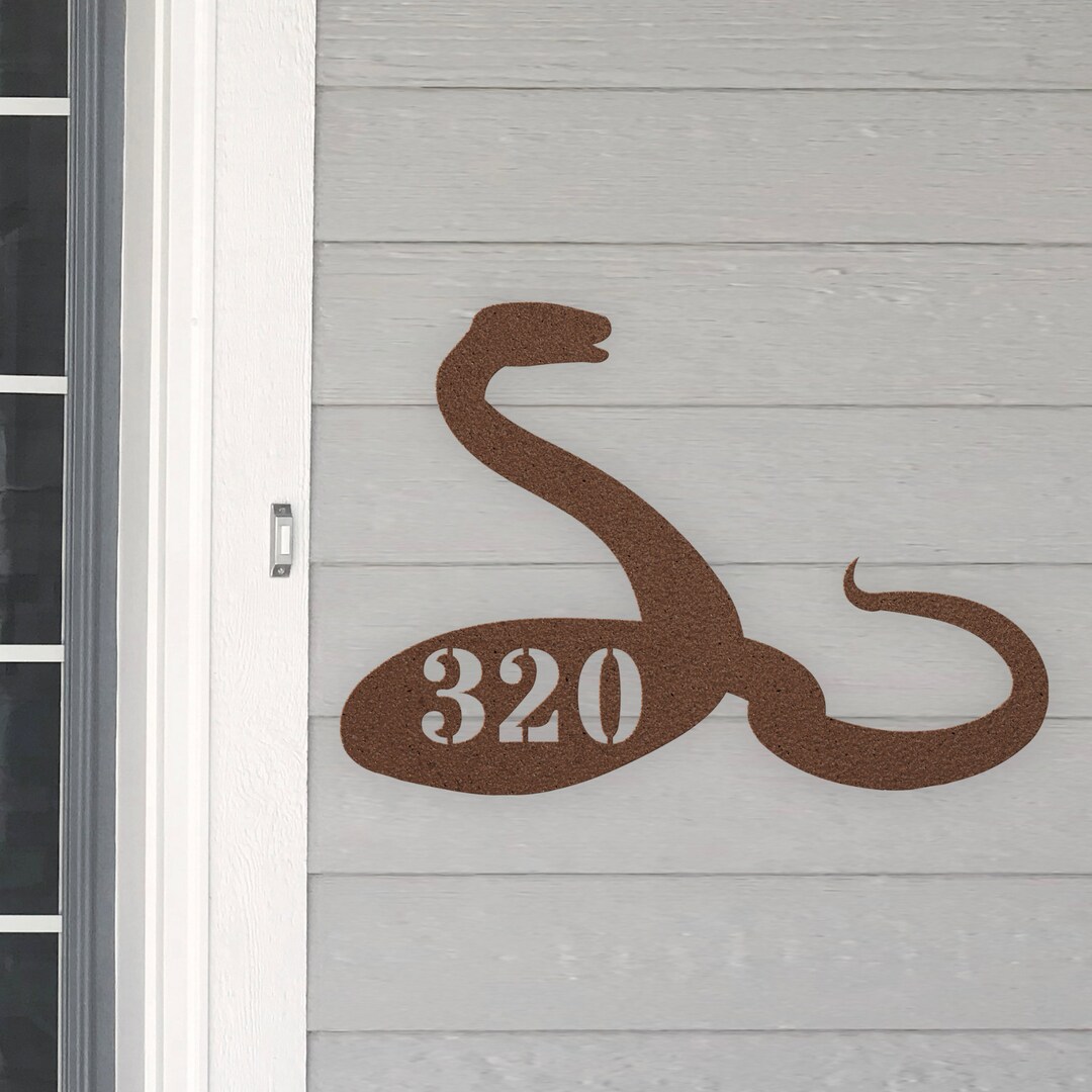 Personalized Snake Address House Number Sign Metal Wall Art, Custom Family Name Silhouette ...