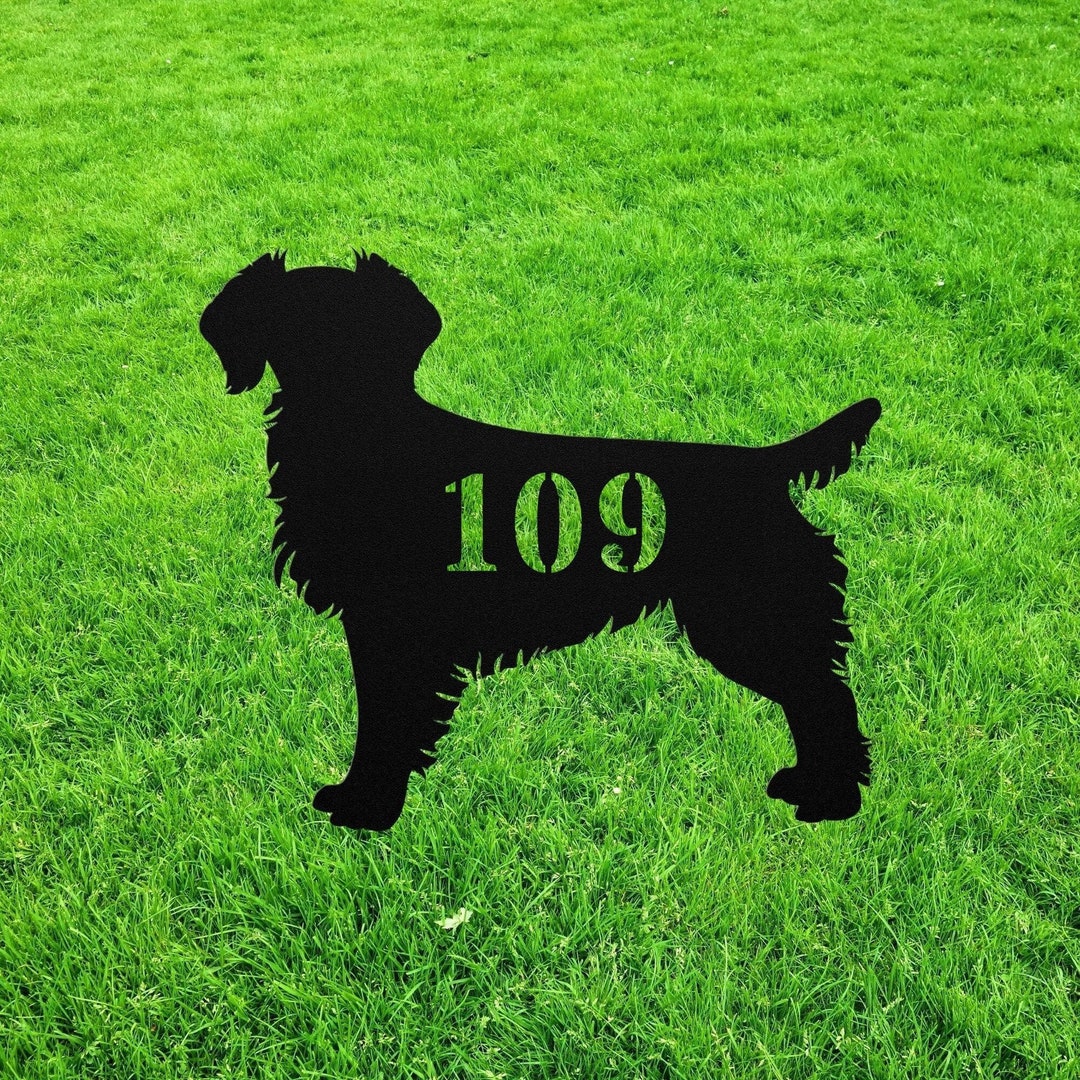 Brittany Spaniel House Number Sign Yard Address Plaque Garden Lawn ...