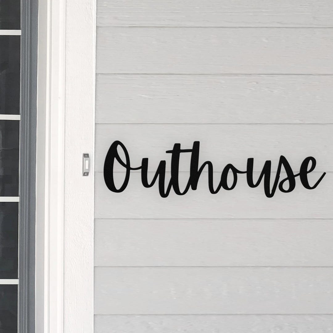 Outhouse Sign - Bathroom Restroom Metal Sign or Door Name Plate Plaque ...