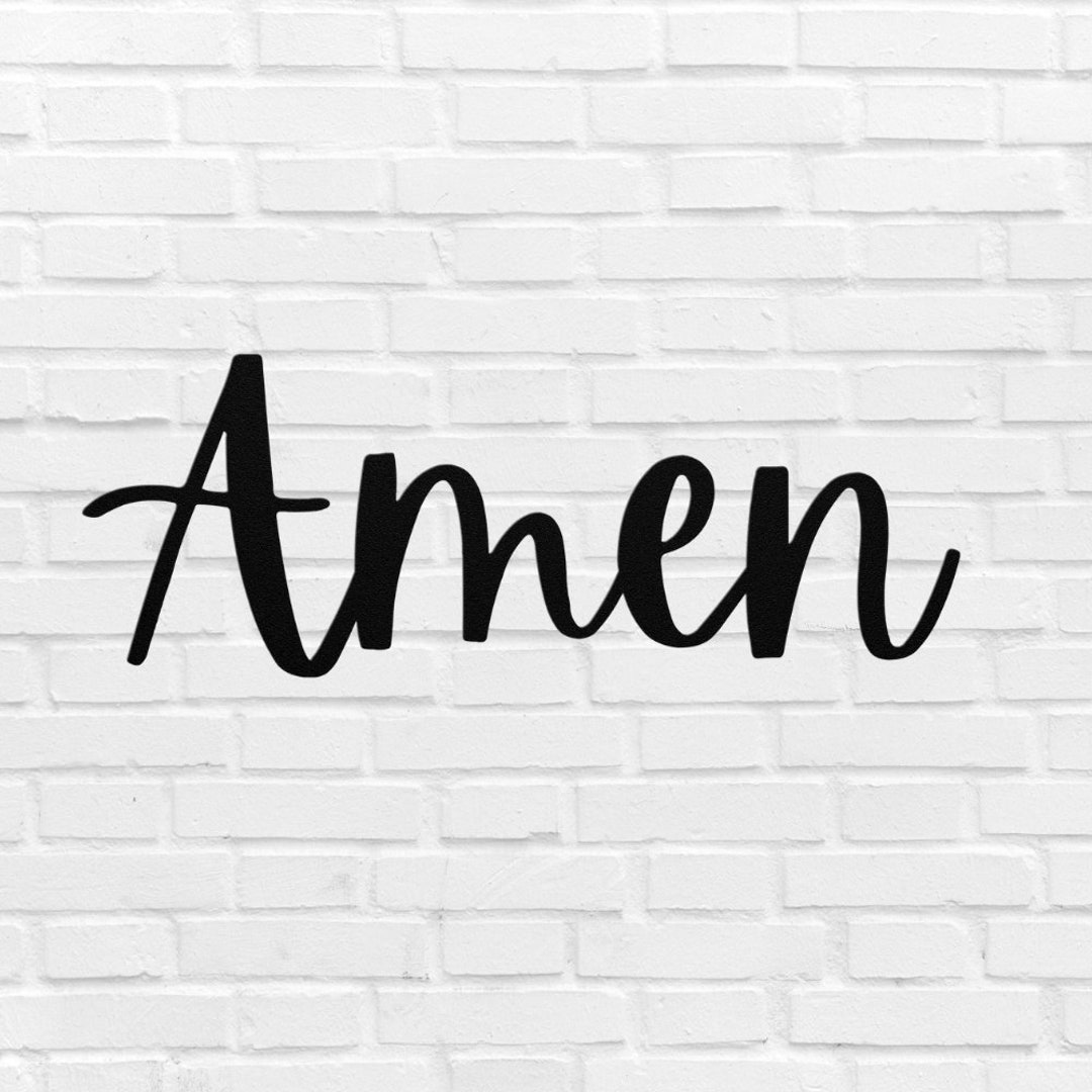 Amen Metal Sign Word Wall Art - Amen Script Word Art Decor Gift Outdoor ...
