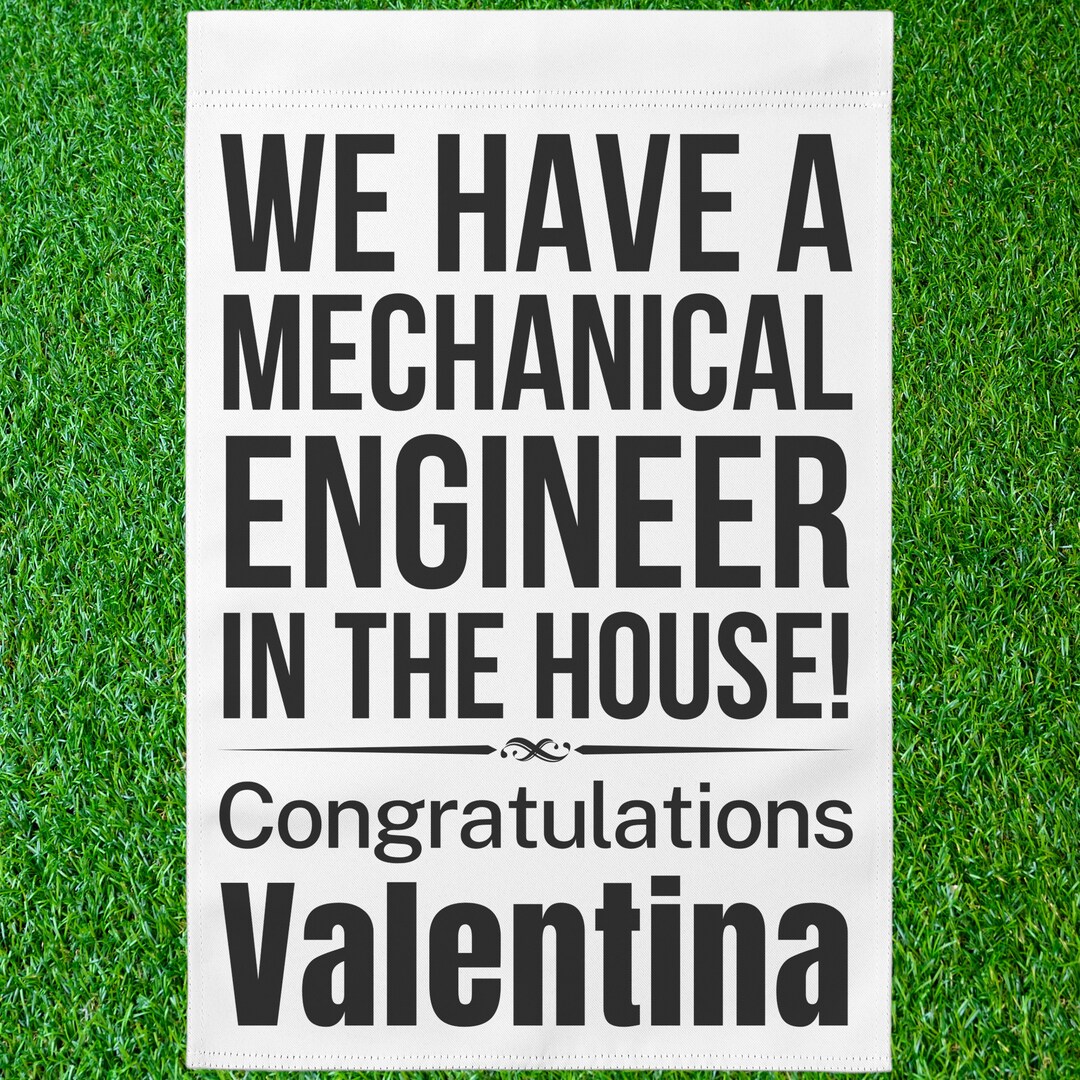 Mechanical Engineer Graduation Gifts, Mechanical Engineer Garden Flag ...
