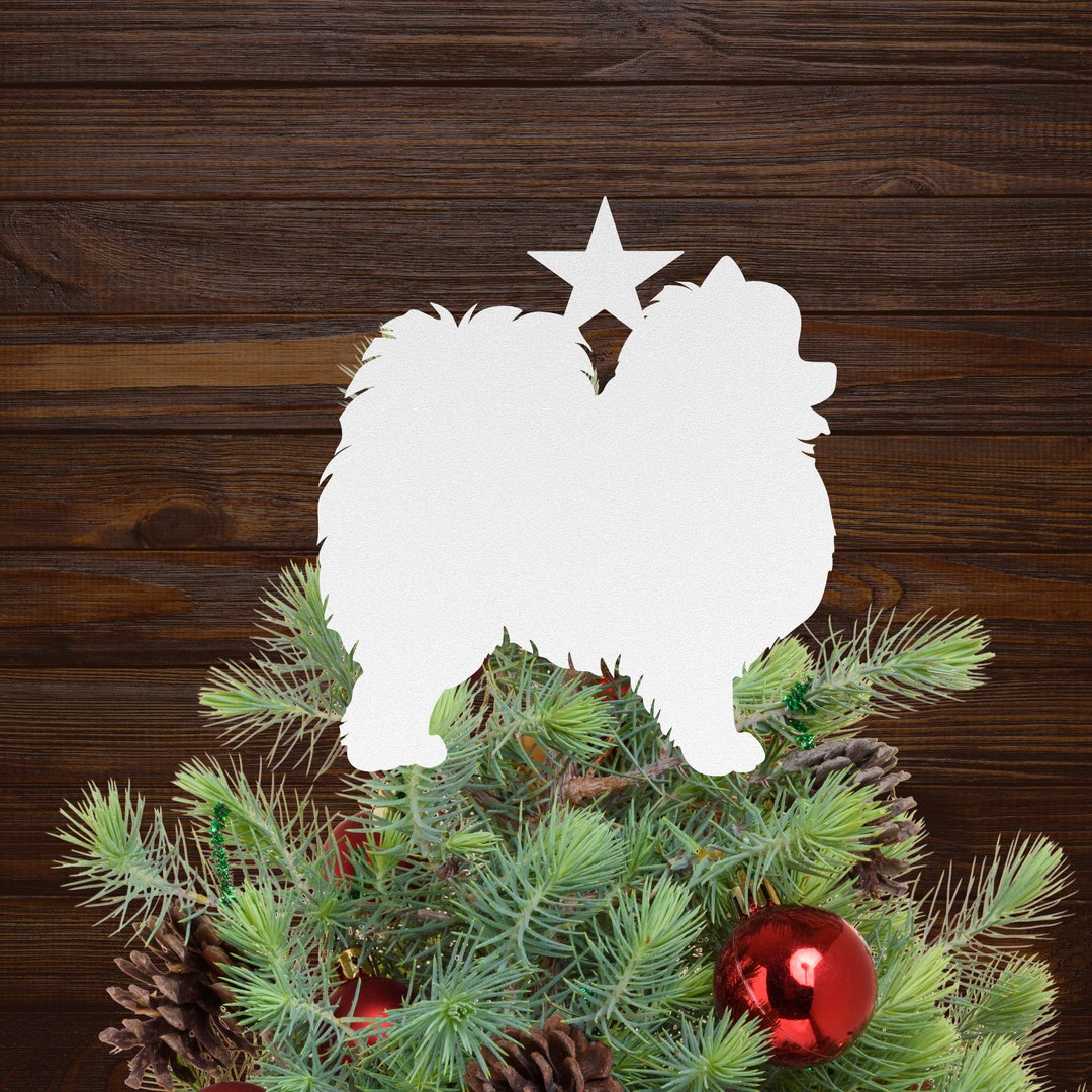 Pomeranian Tree Topper Christmas Holiday Decoration Memorial Garden ...