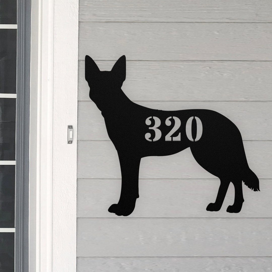 Personalized Australian Kelpie Address House Number Sign Metal Wall Art ...