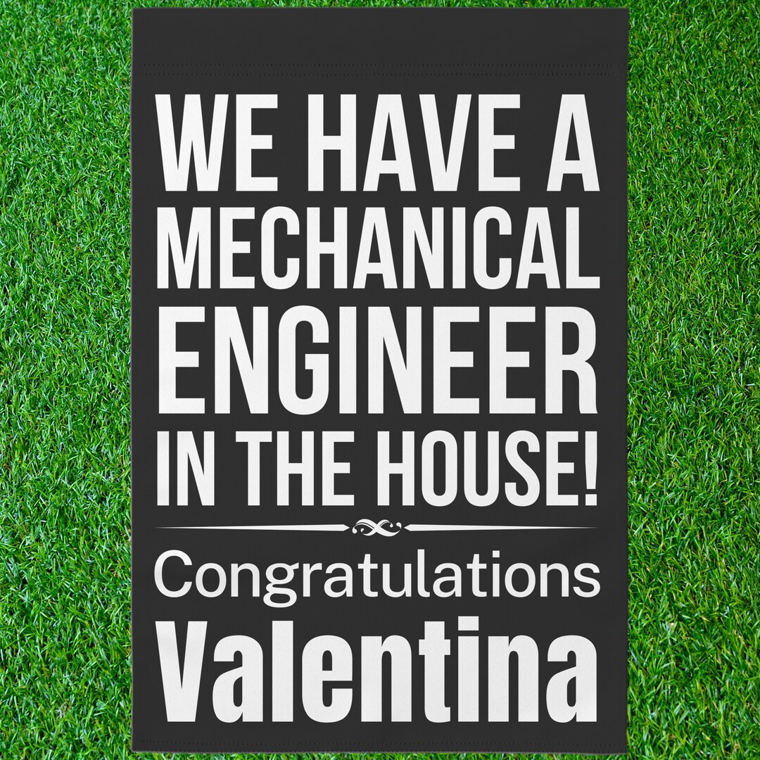 Mechanical Engineer Graduation Gifts, Mechanical Engineer Garden Flag ...