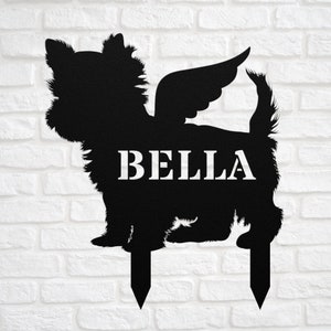 Yorkie Angel Wings Yorkshire Terrier Angel Statue Figurine for Garden ...