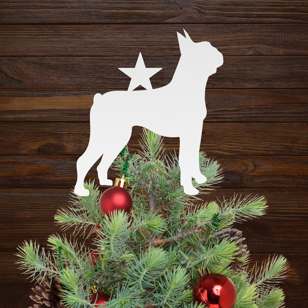 Boston Terrier Tree Topper Christmas Holiday Decoration Ornament Dog ...