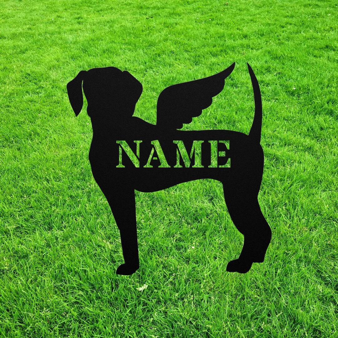 Beagle Angel Wings Statue Figurine for Garden Stone Memorial Ornament ...