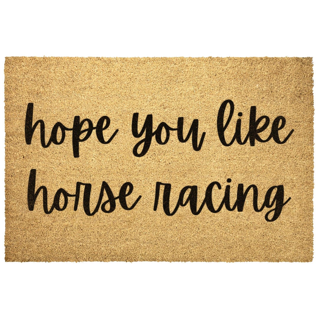 Horse Racing Coir Doormat Outdoor Rug Hope You Like Horse Racing Door ...