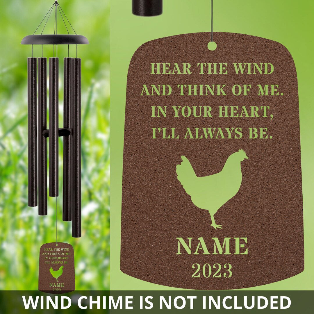 Chicken Wind Chime Sail Chicken Memorial Loss Gift Sympathy Bereavement ...