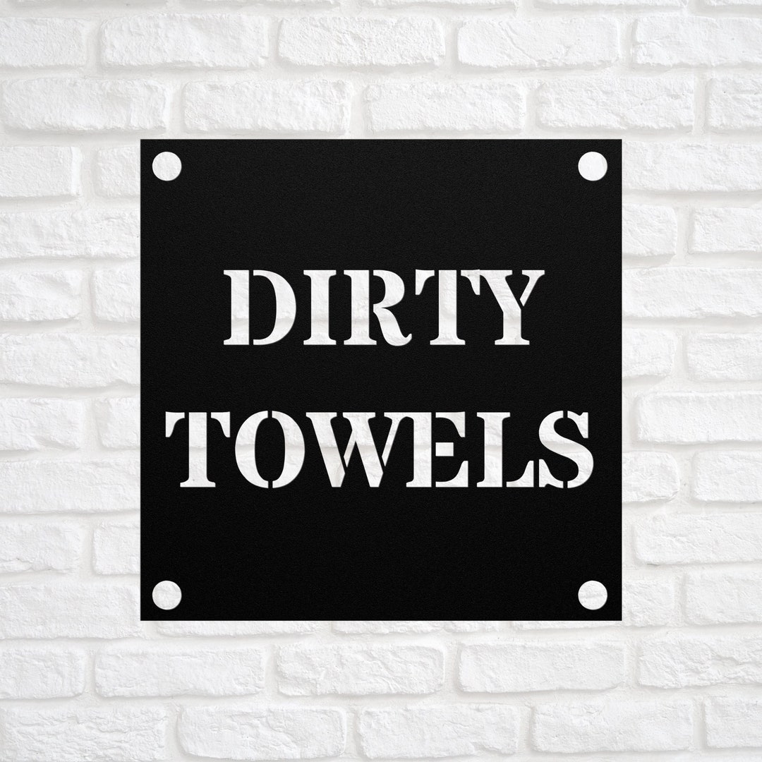 Dirty Towels Metal Sign, Swimming Pool Shower Bathroom Metal Sign ...