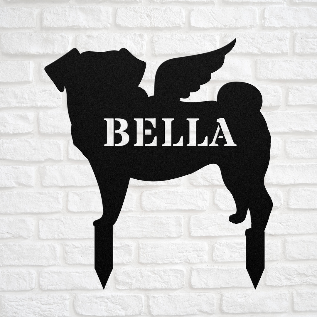 Pug Angel Wings Statue Figurine for Garden Stone Memorial Ornament ...