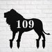 Lion Address House Sign, Lion Metal Address Steel Yard Sign, Lion ...