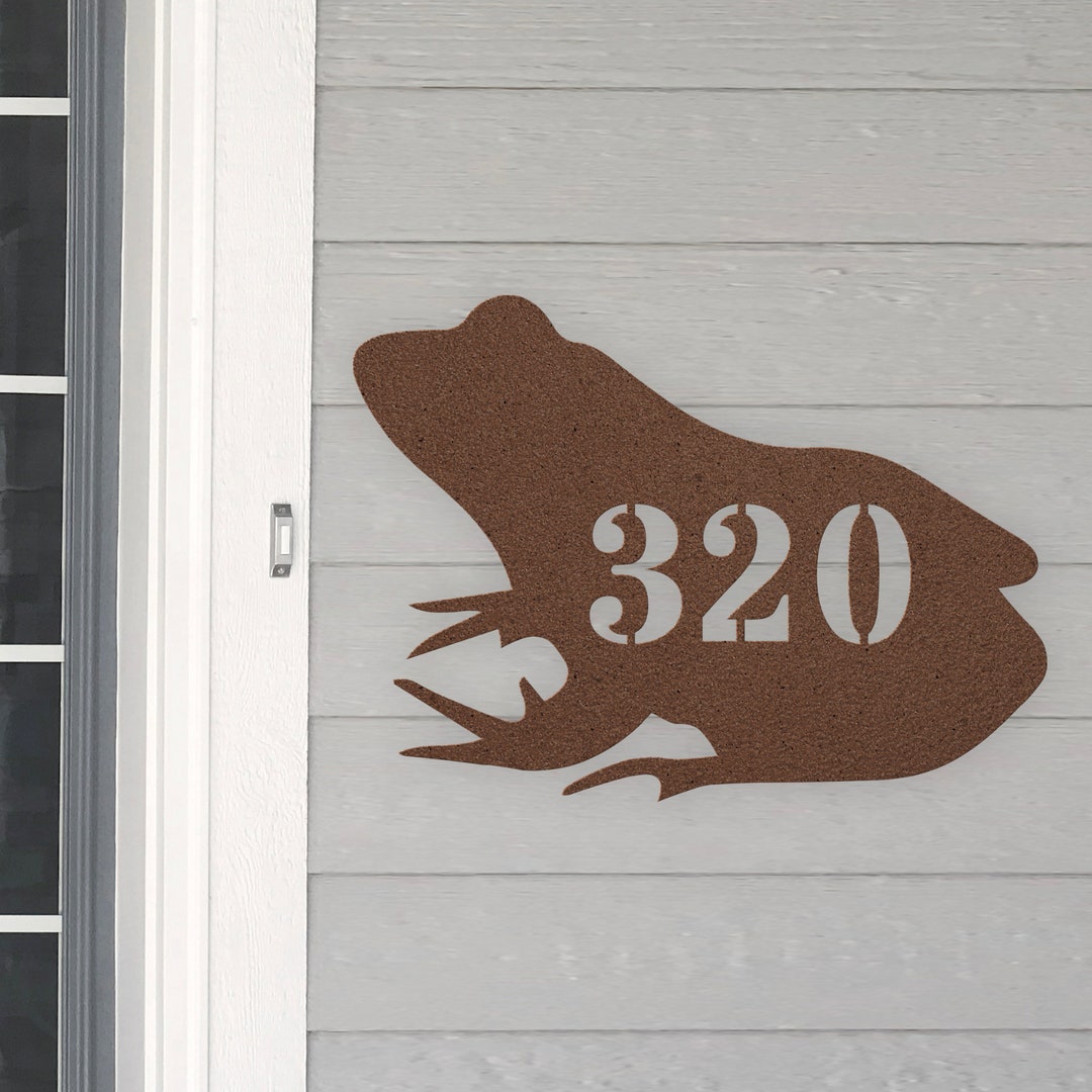 Personalized Frog Address House Number Sign Metal Wall Art, Custom ...