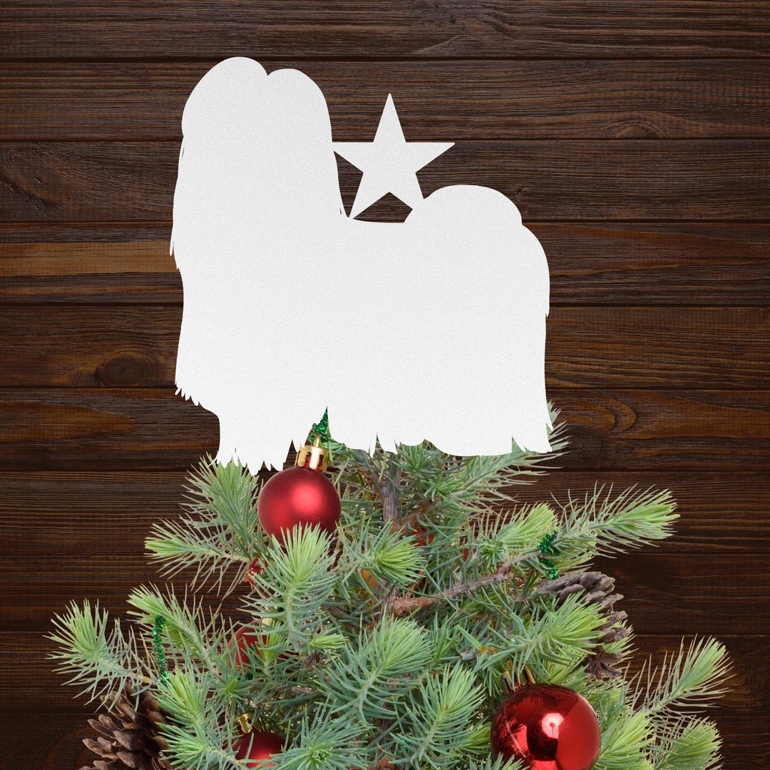 Shih Tzu Tree Topper Christmas Holiday Decoration Ornament Dog Gift ...