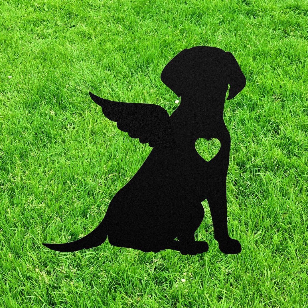 Labrador Angel Wings Garden Statue Stake, Custom Lab Outdoor Yard Art ...