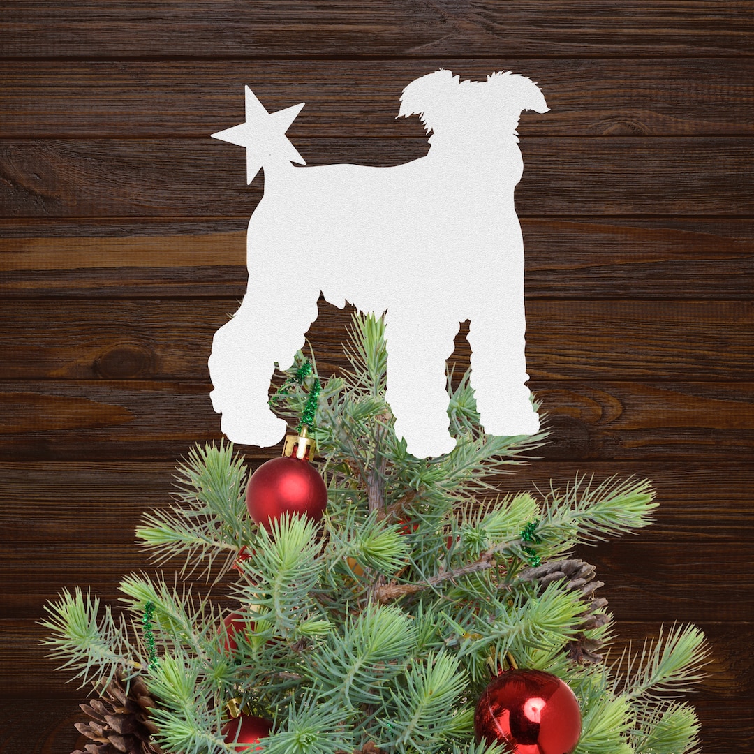 Miniature Schnauzer Tree Topper Christmas Holiday Decoration Ornament ...