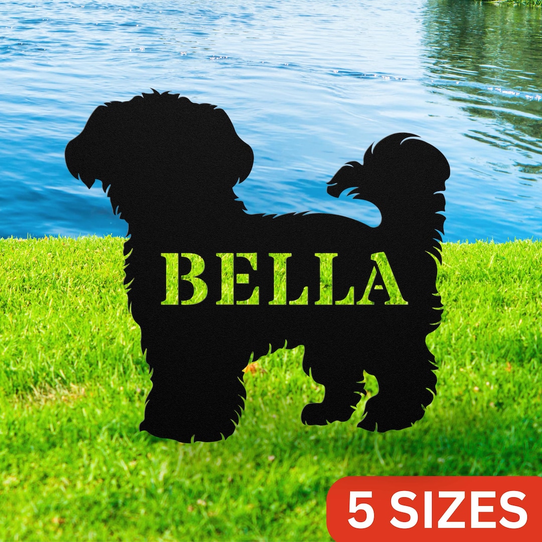 Havanese Yard Statue Stake, Havanese Memorial Wind Chime Statue Outdoor ...