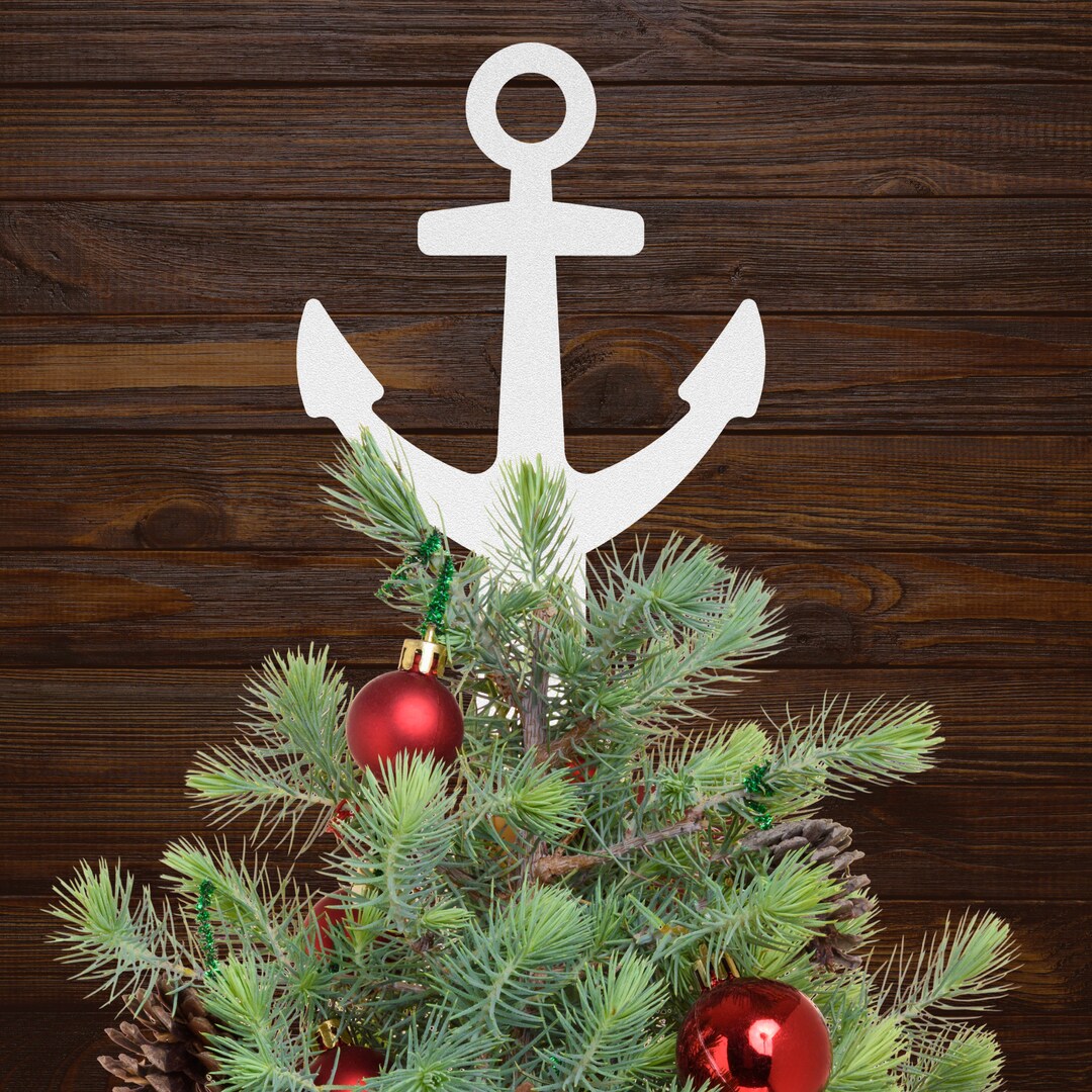 Anchor Tree Topper - White Metal Tree Topper - Etsy