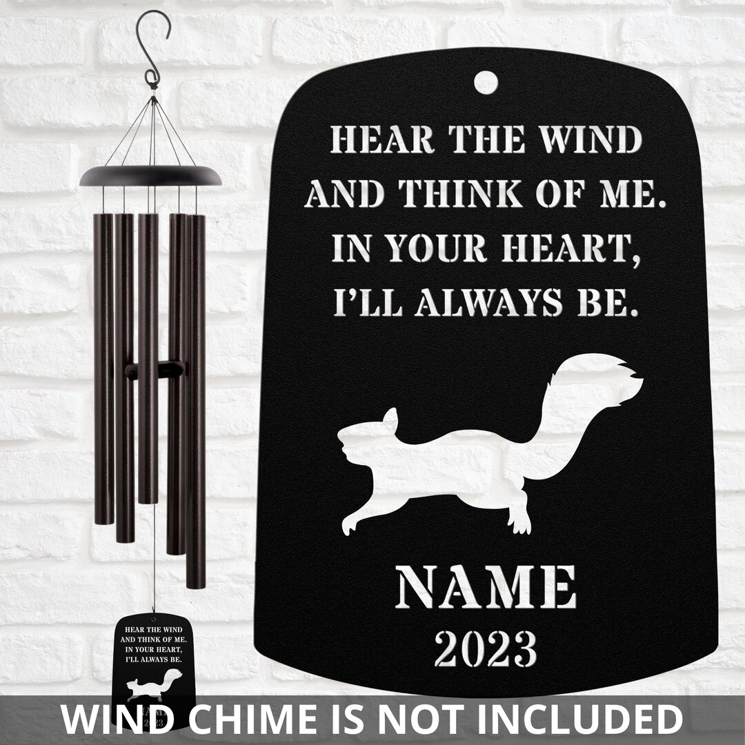 Squirrel Wind Chime Sail Squirrel Memorial Squirrel Loss Gift Sympathy ...