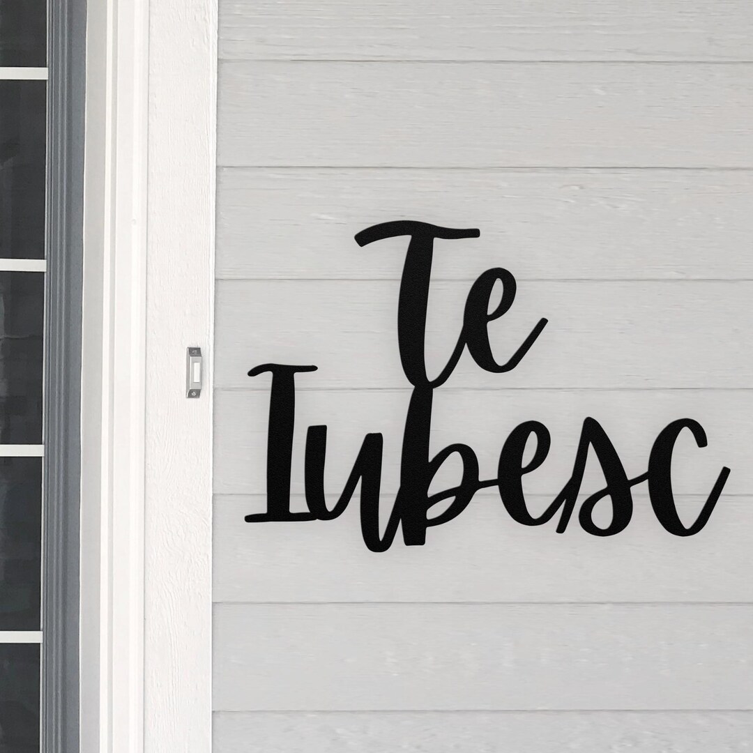 Te Iubesc Sign Metal Plaque, Romanian I Love You Ornament Sign ...