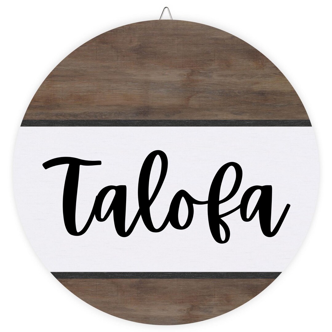 Talofa Sign Samoan Door Hanger Wood Sign Front Door Wreath Front Door ...