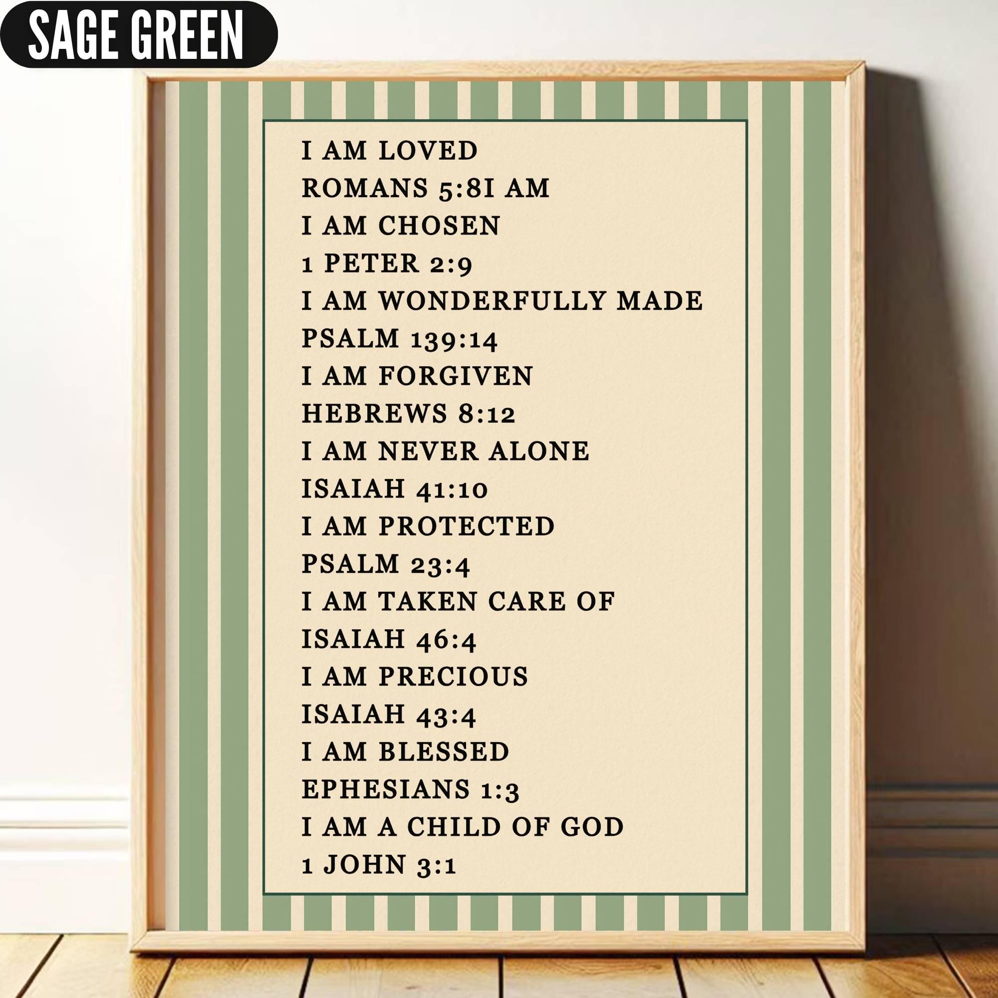 Christian Affirmation Print Wall Art, Christian Wall Art, Boys Nursery ...