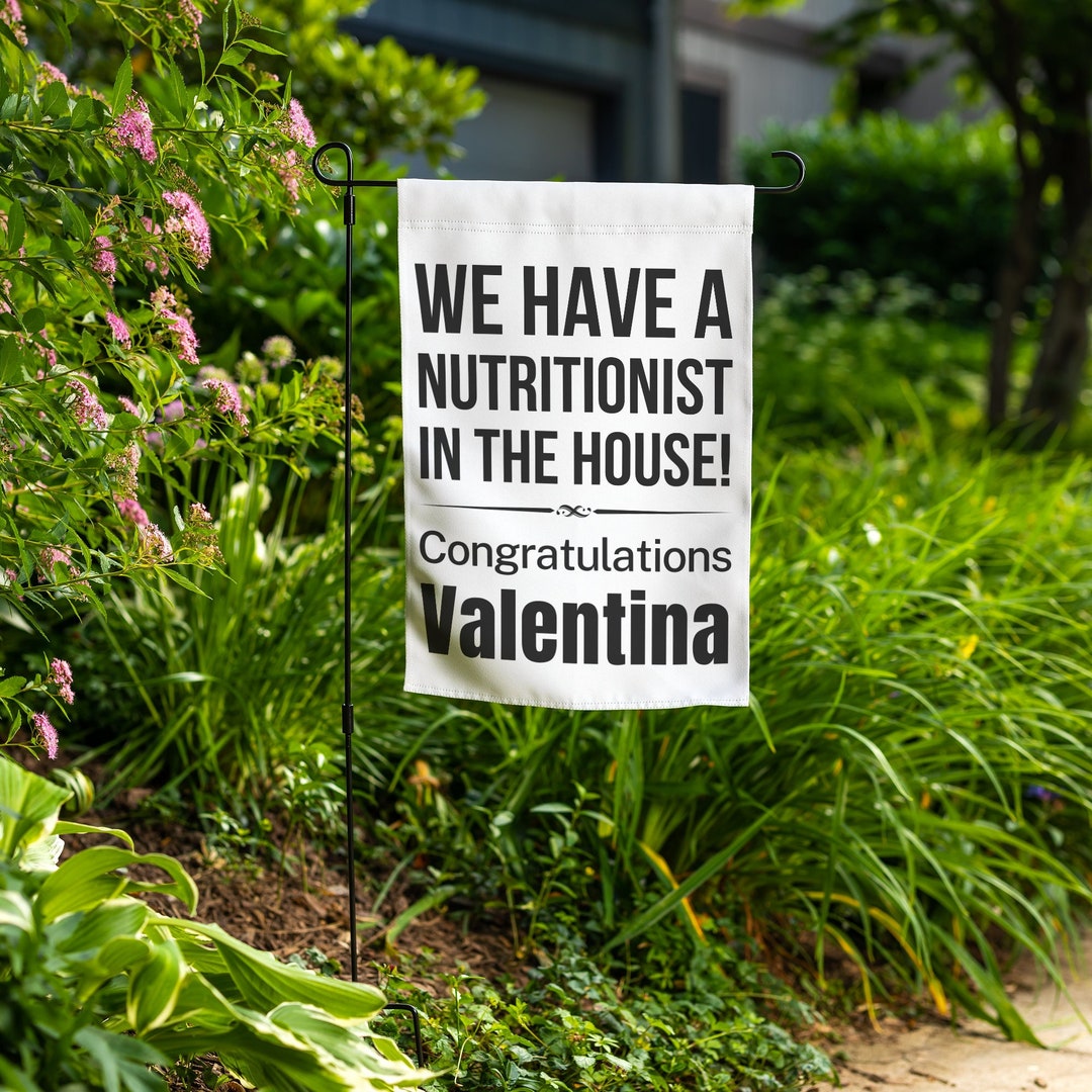 Nutritionist Graduation Gifts, Nutritionist Garden Flag Yard Sign ...