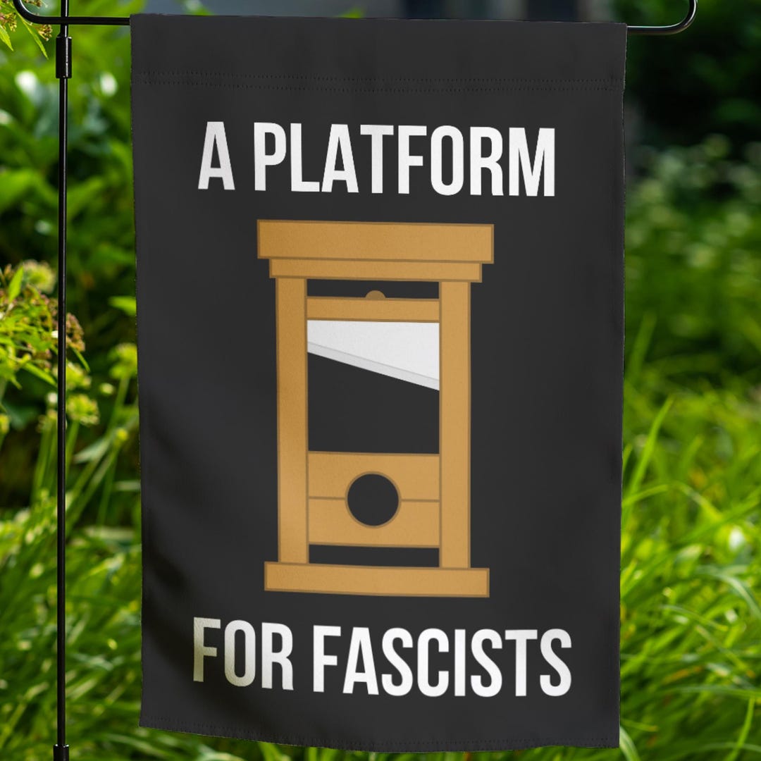 Platform for Fascists Garden Flag, Sarcastic Guillotine Flag, Anti ...