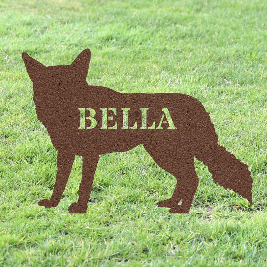 Personalized Coyote Yard Art Statue Stake, Custom Coyote Outdoor Garden ...