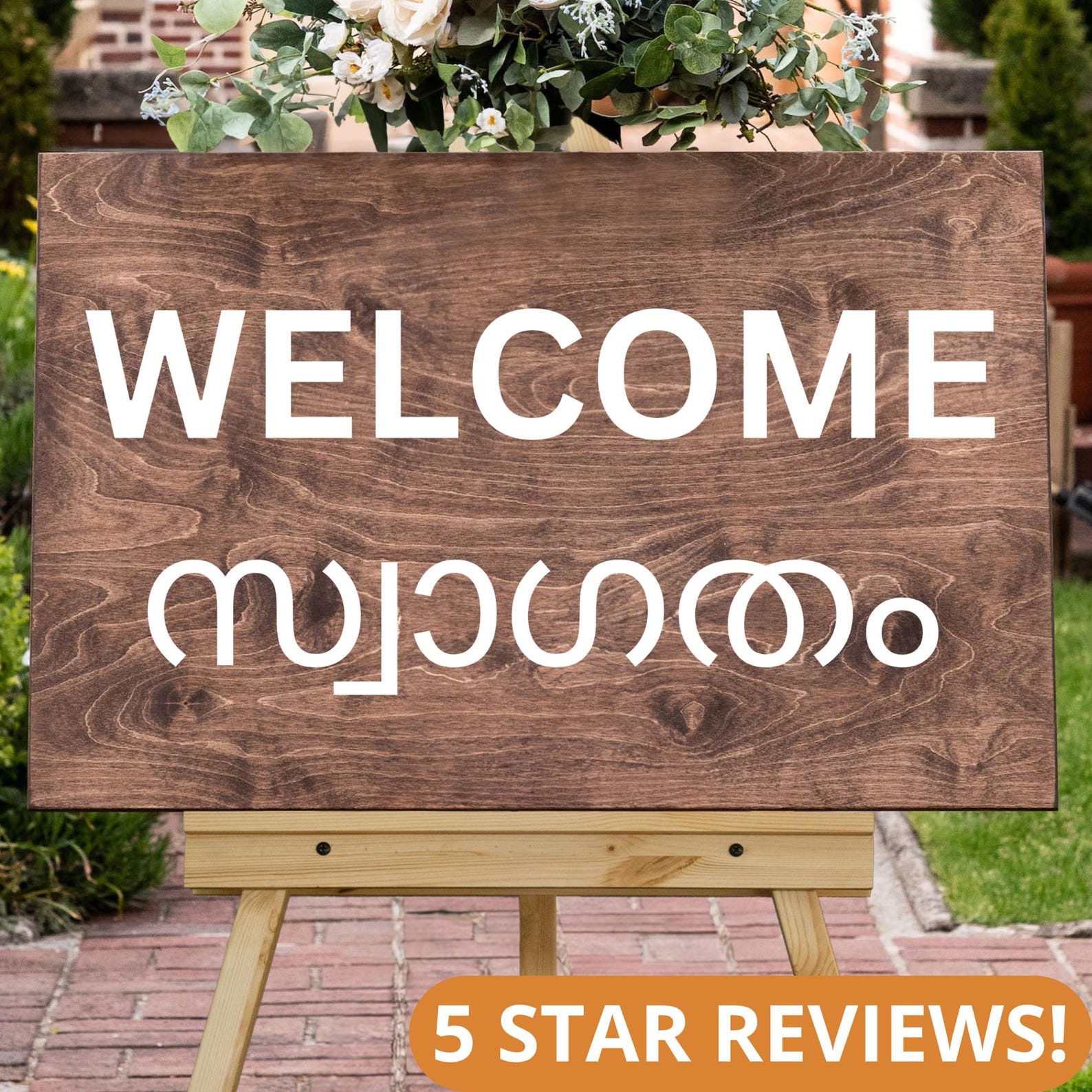 Malayalam Welcome Sign Wood Sign Wooden Wedding Sign Front Door Decor ...