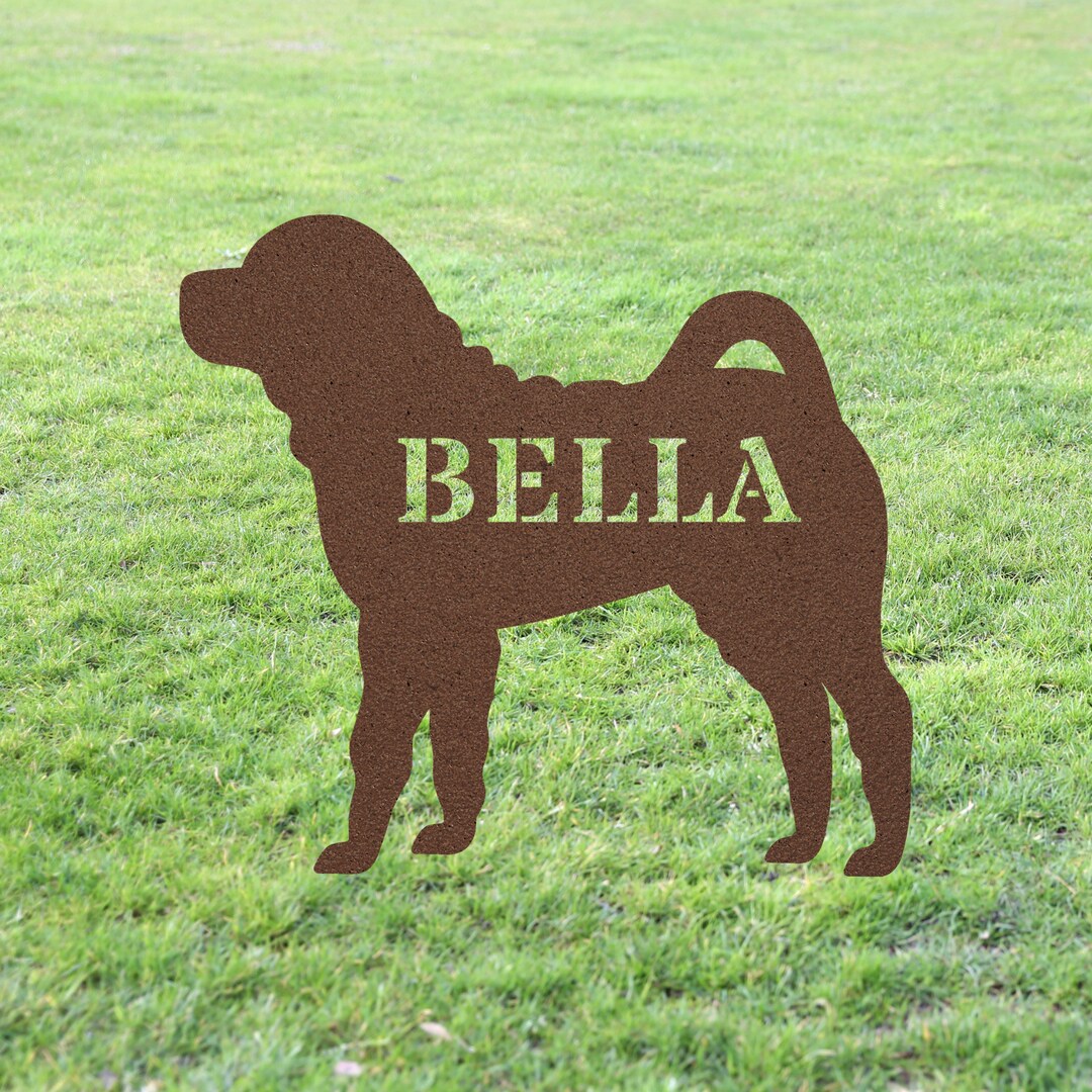 Chinese Shar Pei Yard Statue Stake, Chinese Shar Pei Memorial Wind ...