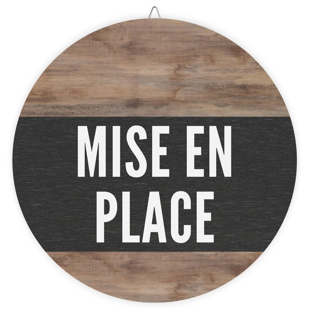 Mise En Place Sign - Wood Wood Front Door Hanger Wreath Wall Art ...
