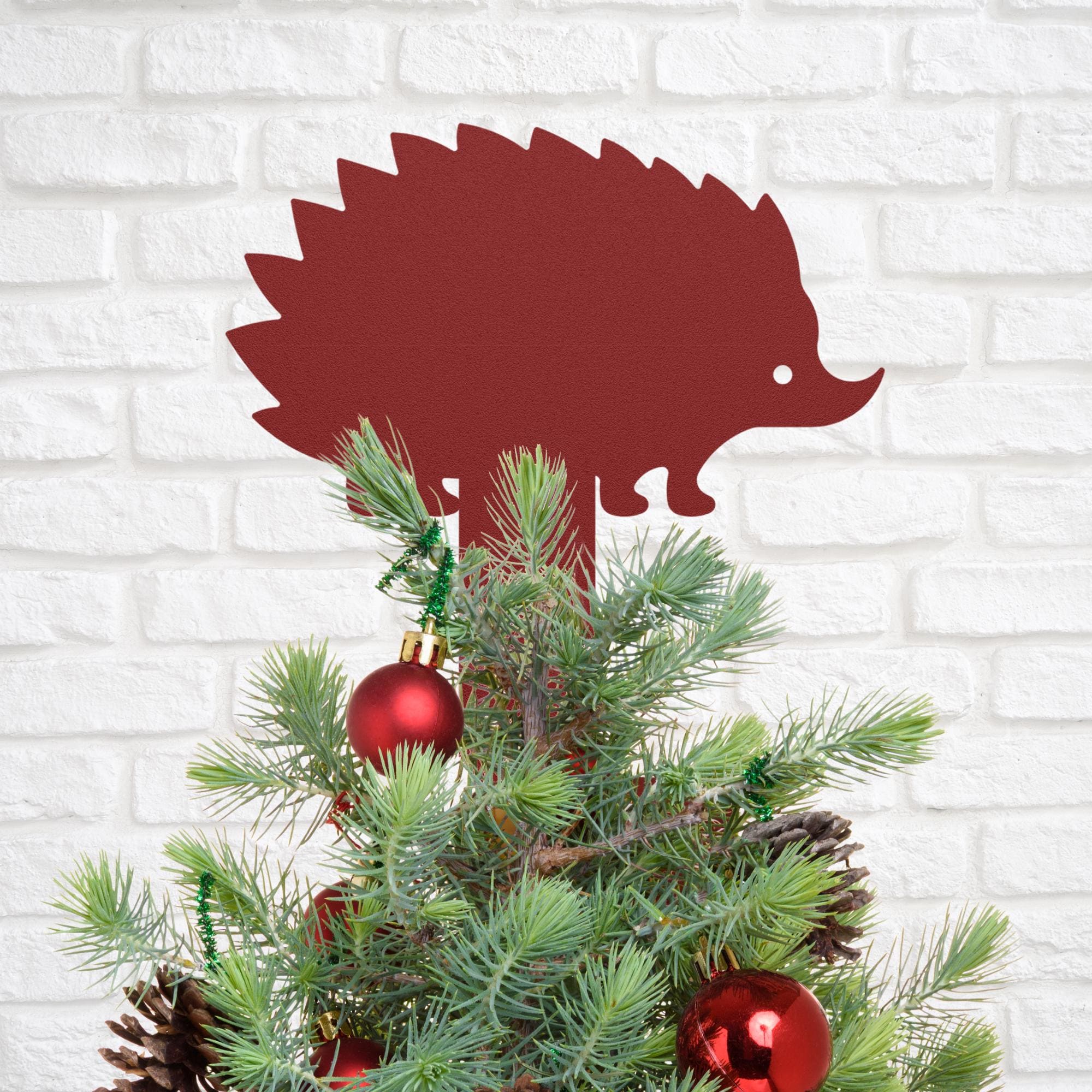Hedgehog Tree Topper - Small Christmas Tree Topper - Forest Aesthetic ...