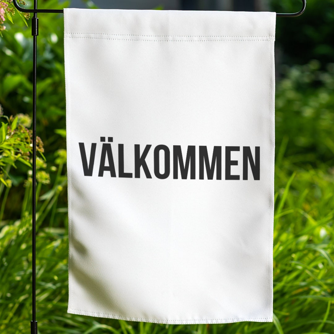Valkommen Sweden Swedish Welcome Garden Flag Banner Yard Sign Decor ...
