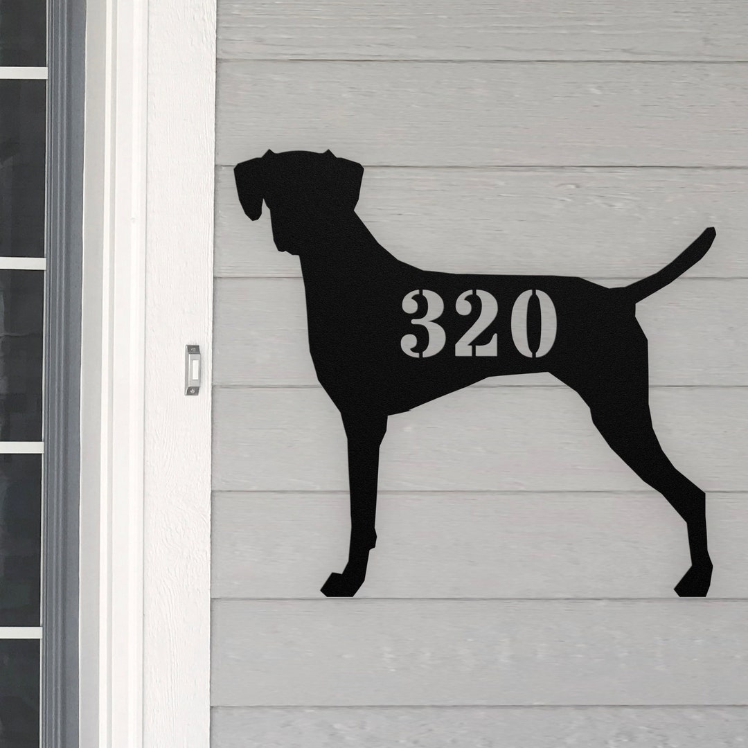 Personalized Vizsla Address House Number Sign, Vizsla Metal Wall Art ...
