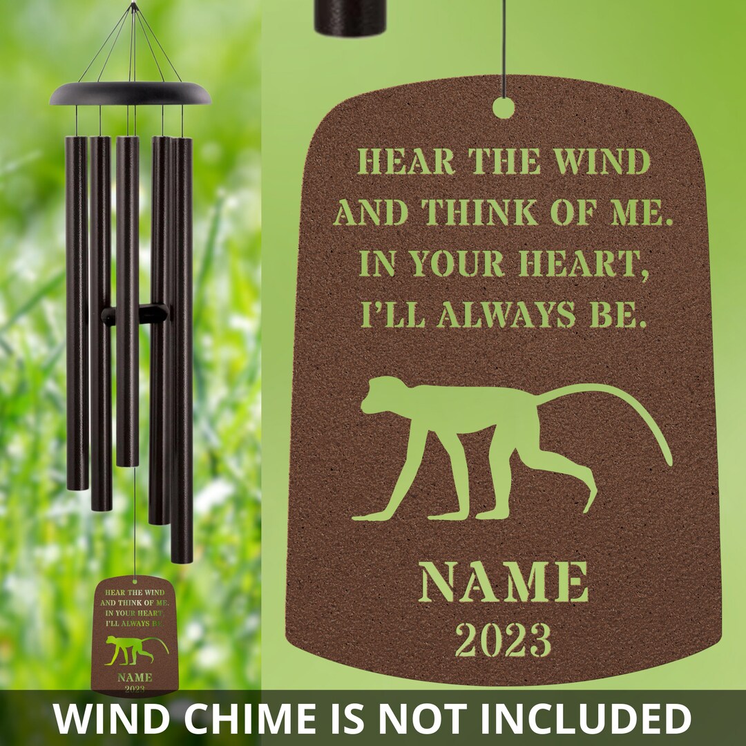 Monkey Wind Chime Sail Monkey Memorial Monkey Loss Gift Sympathy ...