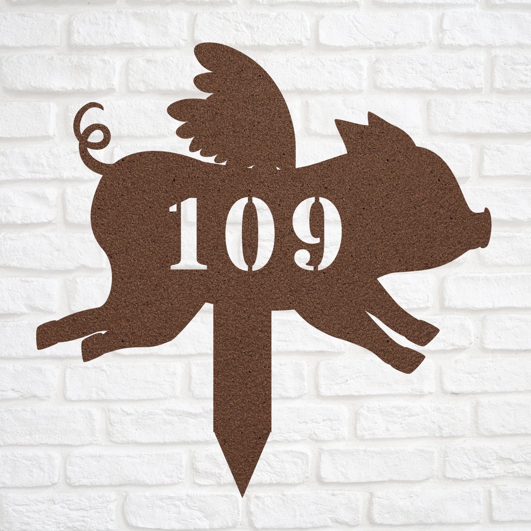 Flying Pig Memorial Stake Loss of Flying Pig Heart Grave Marker Stone ...