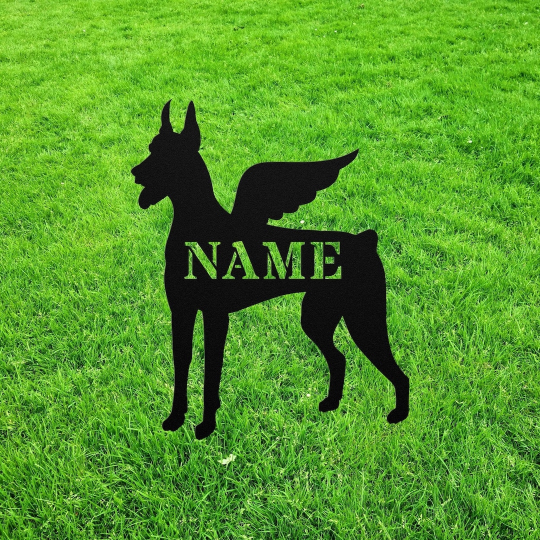 Doberman Angel Wings Statue Figurine for Garden Stone Memorial Ornament ...
