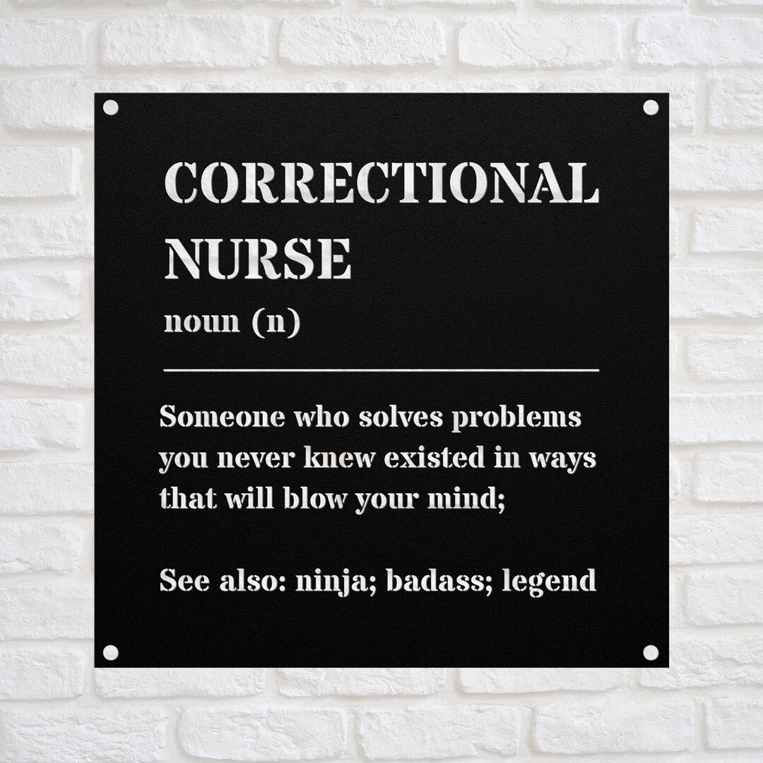 Best Correctional Nurse Gift Metal Sign for Women and Men, for Birthday ...