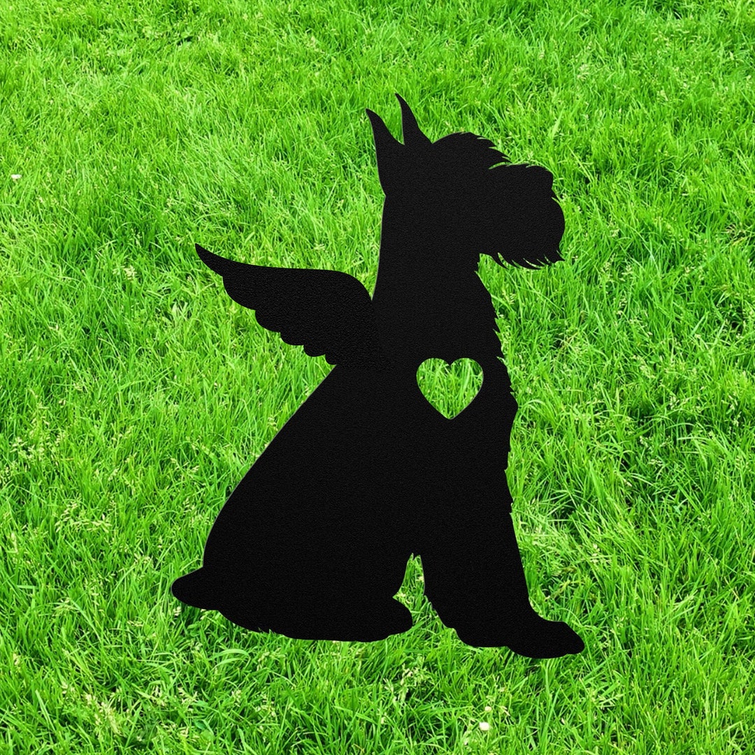 Giant Schnauzer Angel Wings Yard Statue Stake, Custom Giant Schnauzer ...