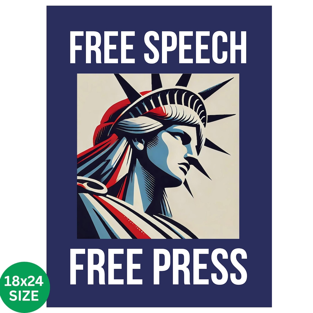 Free Speech Free Press Protect Democracy Anti Trump Poster Protest ...