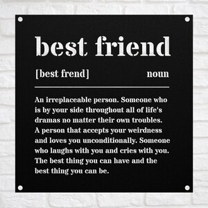 Best Friend Definition Sign Metal Plaque Gift Friendship - Etsy