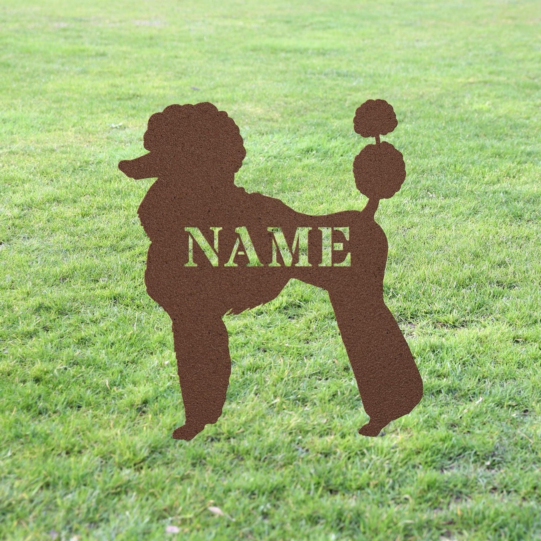 Personalized Poodle Copper Garden Statue Stake, Custom Poodle Outdoor ...