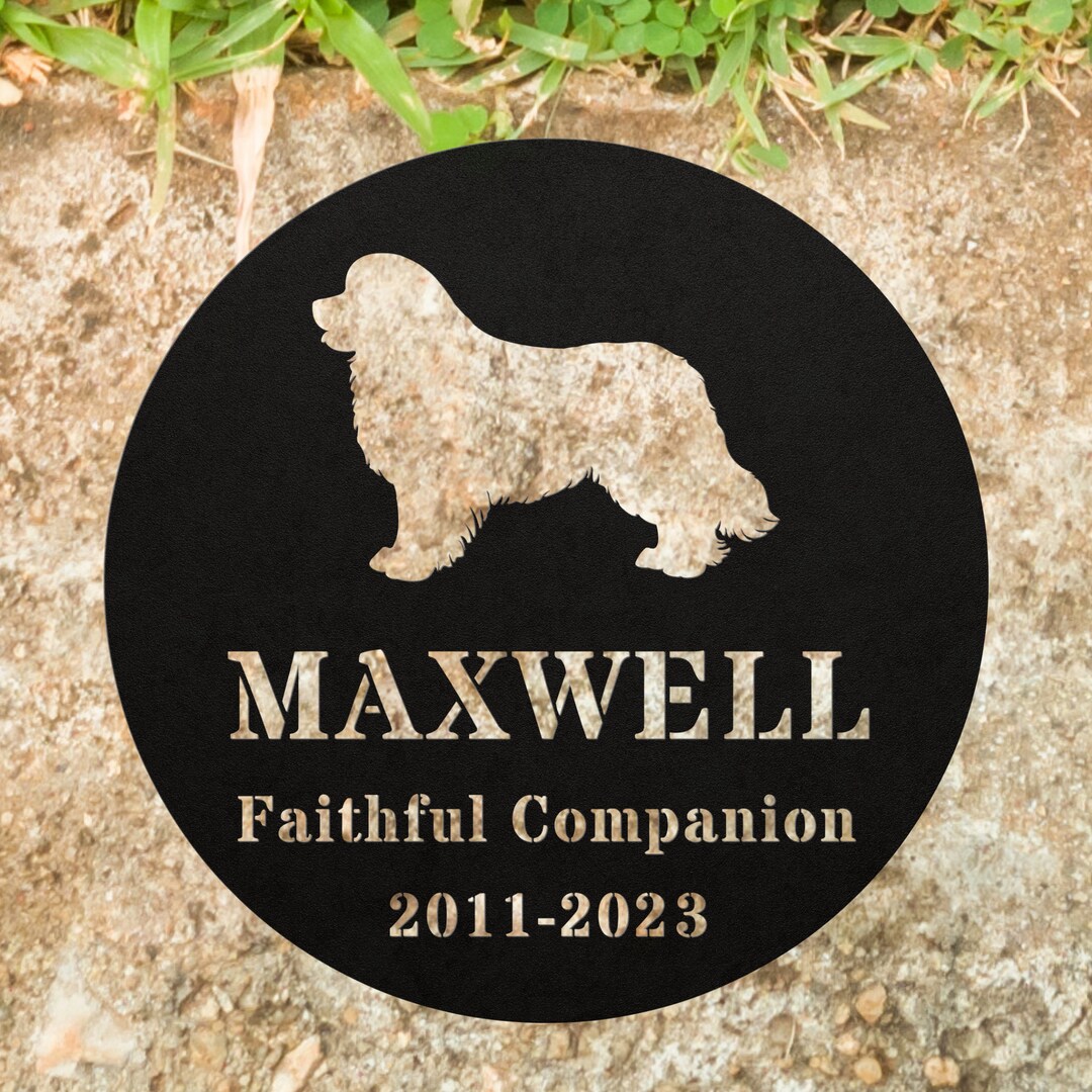 Newfoundland Memorial Stone Metal Sign Loss Gift Dog Tombstone Garden ...