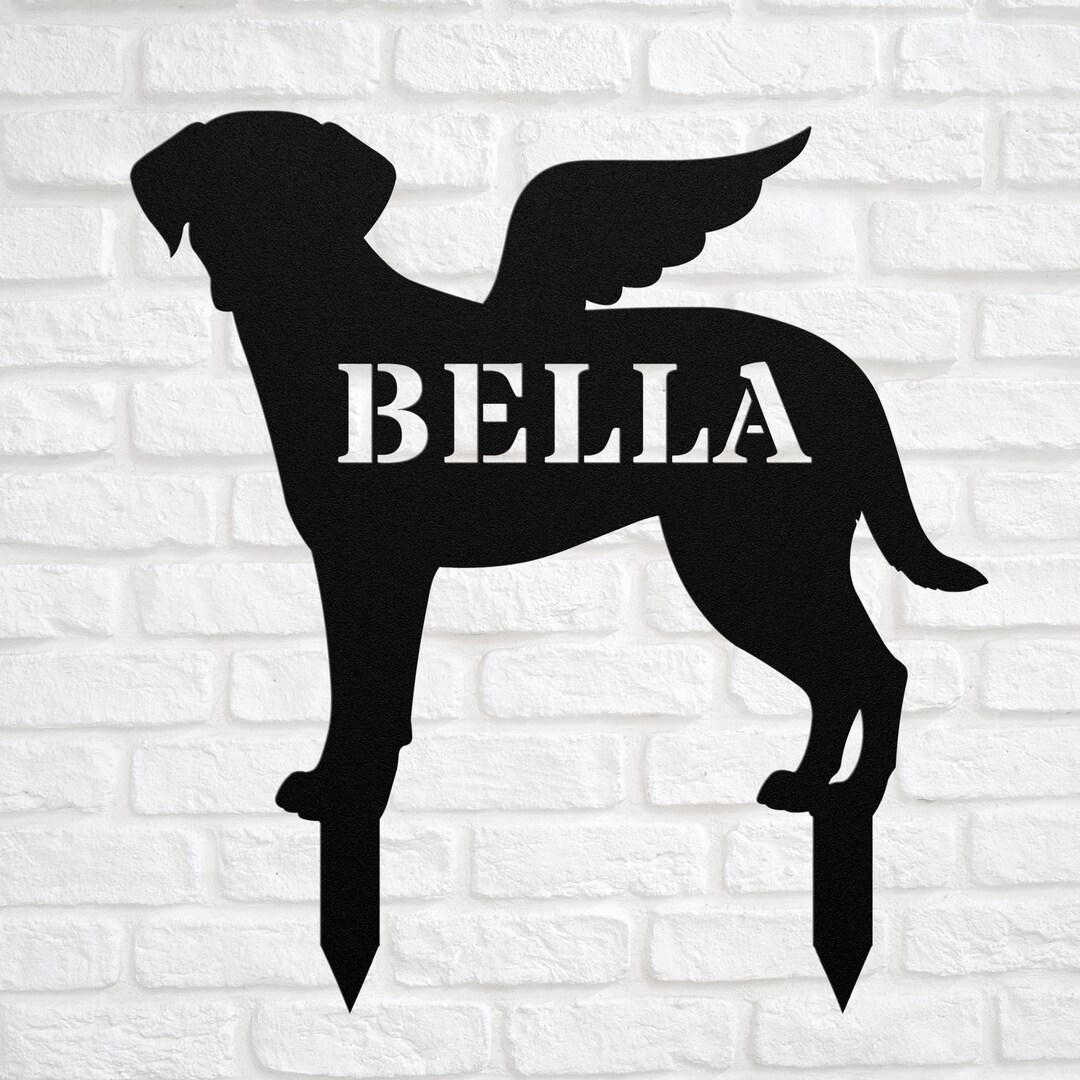 Black Lab Angel Wings Labrador Angel Statue Figurine for Garden Stone ...